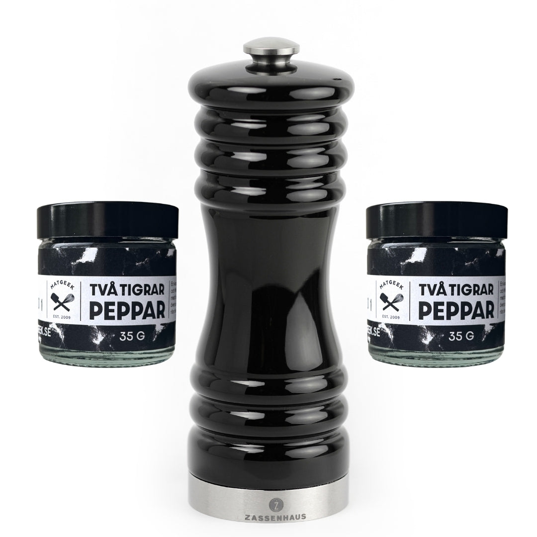 Zassenhaus München kvarn 15 cm + 2 burkar Två Tigrar svartpeppar – Matgeek